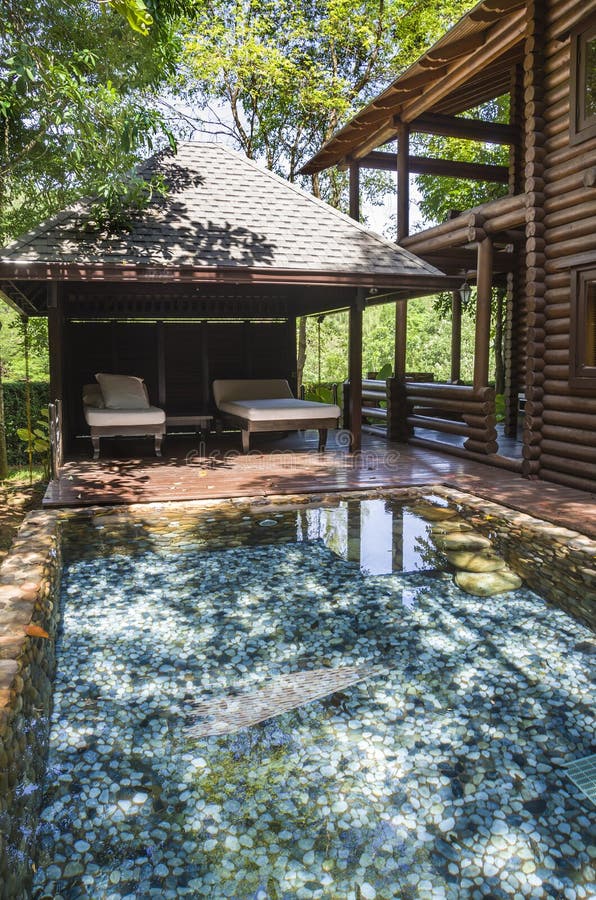 Luxury Cozy Swimming Pool - Stock Image - Image of poolside, light ...