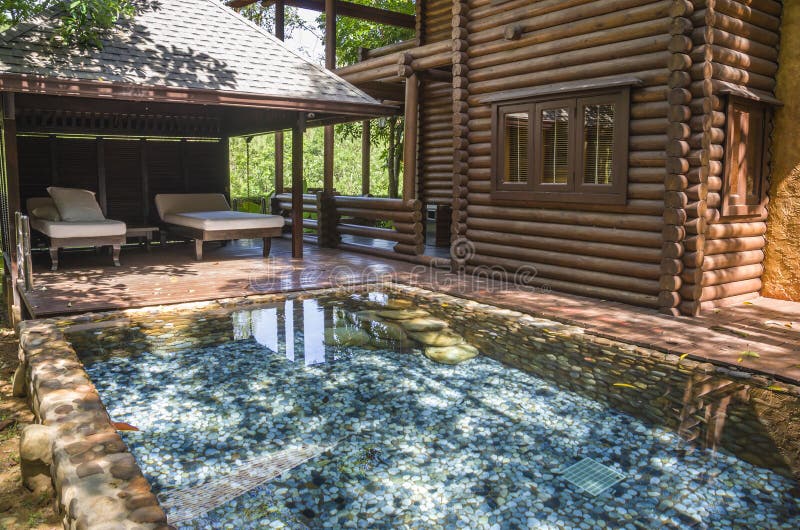 Luxury Cozy Swimming Pool - Stock Image - Image of house, hardwood ...