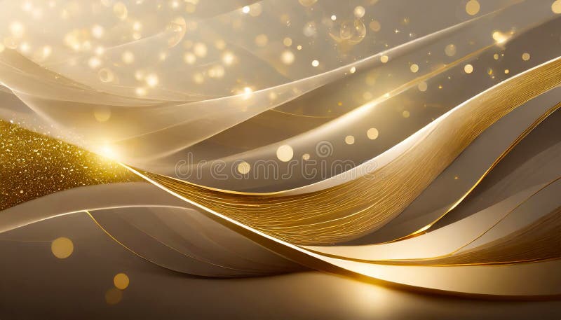 Luxury Cream Color Background with Golden Line Elements and Curve Light ...