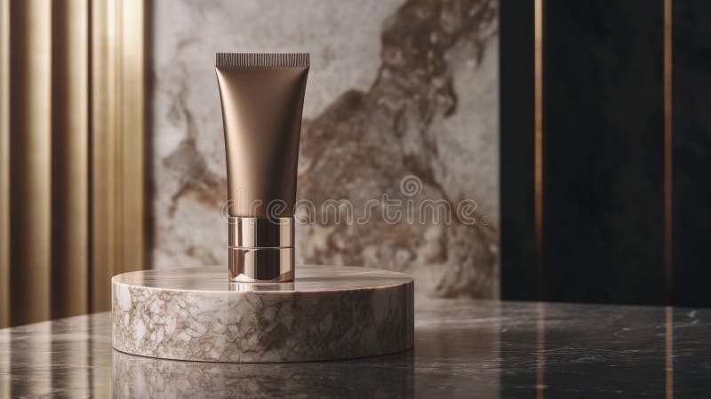 Luxury Cream Tube on Marble Display Stock Illustration - Illustration ...