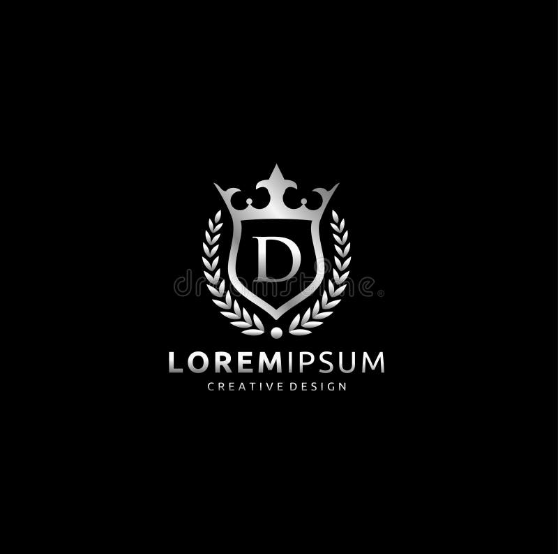 Luxury Crown Letter P Silver Shield Logo. Stock Illustration ...