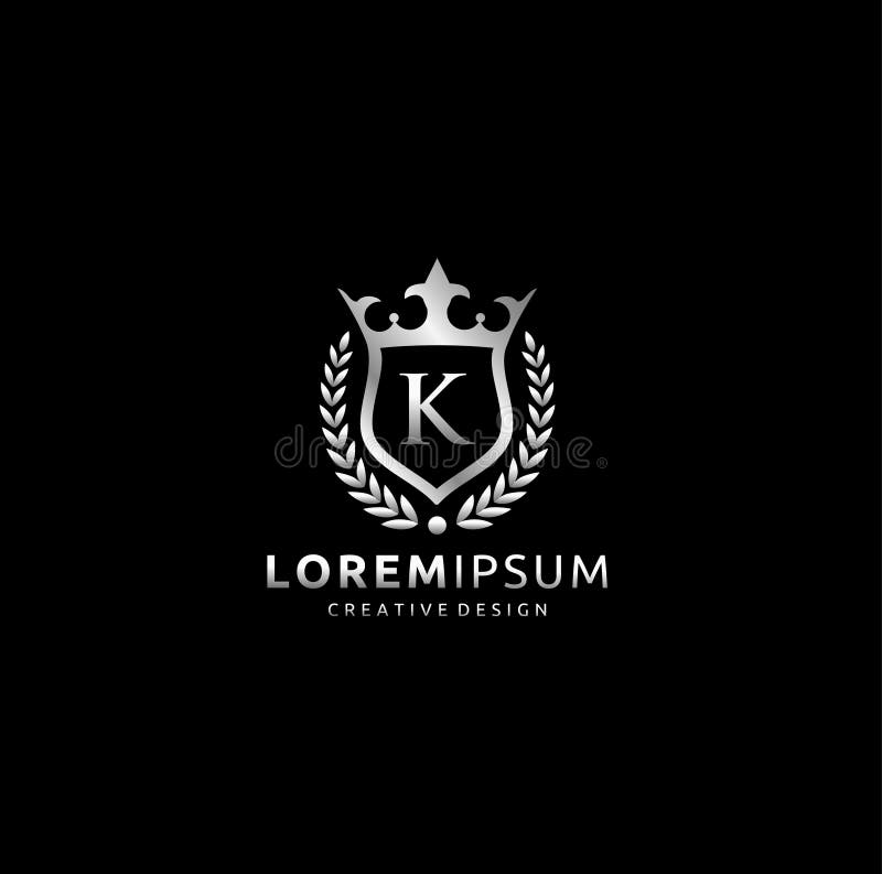 Luxury Crown Letter K Silver Shield Logo. Stock Illustration - Illustration of home, classy ...