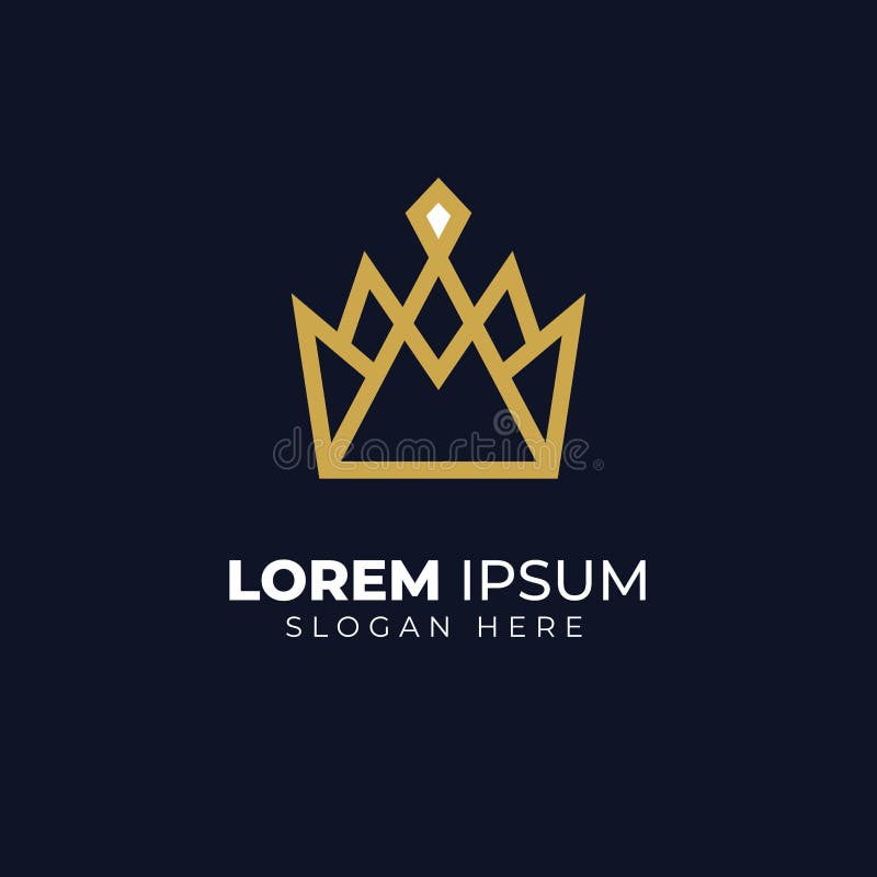 Luxury Crown Logo Vector Template. Linear Crown Icon Vector Stock ...