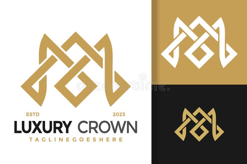 Luxury Crown Minimal Logo Vector Icon Illustration Stock Vector ...