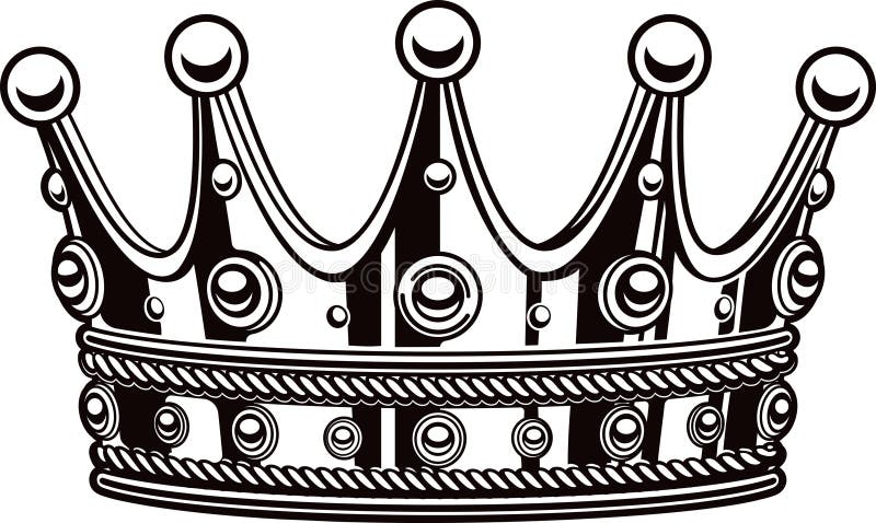 Luxury Crown Black and White Vector Illustration Stock Vector ...