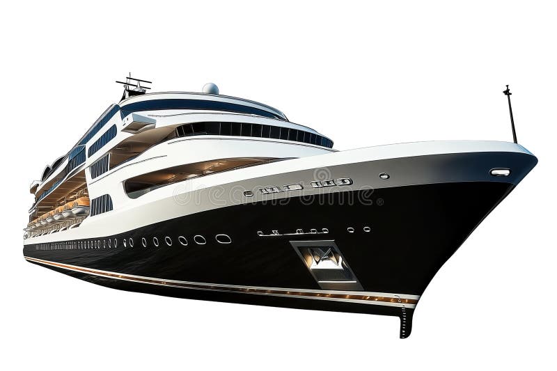 Luxury Cruise Ship Front View Isolated on White Background Stock Photo ...