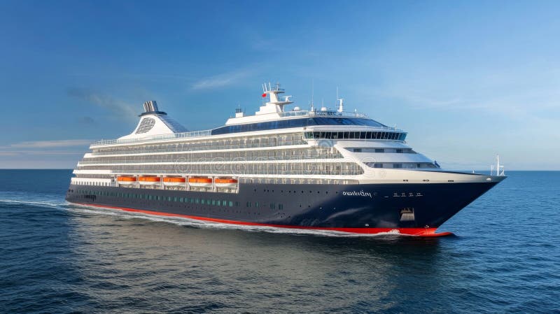 Luxury Cruise Ship Sailing on Calm Ocean Stock Illustration - Illustration of ship, white: 378656537