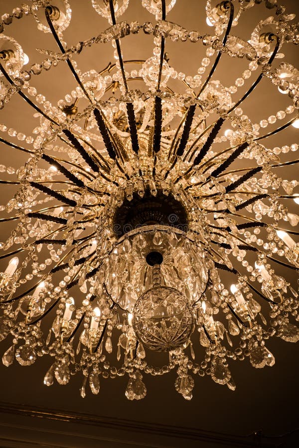 Luxury Crystal Glass Candelier in a Castle Editorial Stock Photo ...