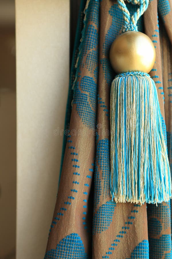 Luxury Curtain Drapes and Tassel Stock Image - Image of indoors ...