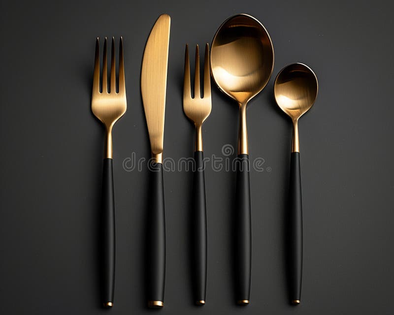 A Luxury Cutlery Set with a Modern Stock Photo - Image of bespoke ...