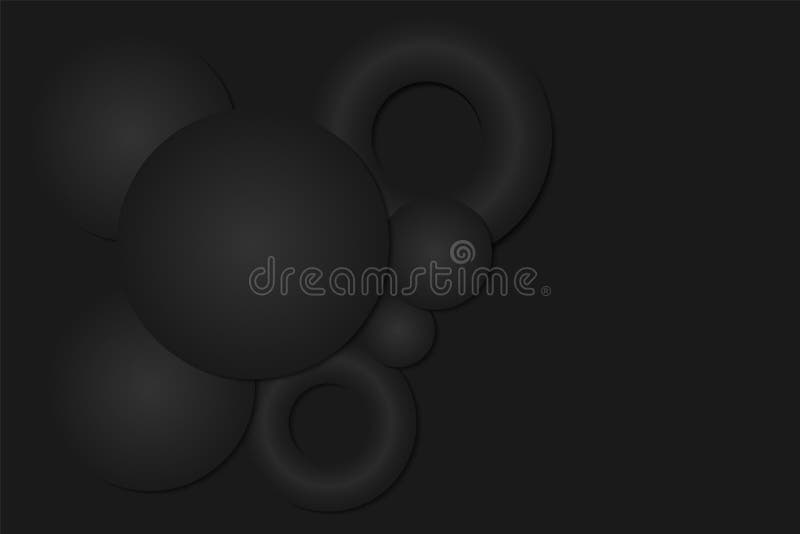 Luxury 3d Abstract Background with Black Ellipses, Circles on Matte ...
