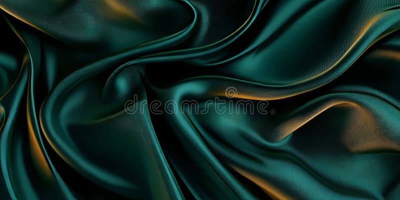 A Luxury 3D Background with Deep Emerald Green Silk Draped Elegantly ...