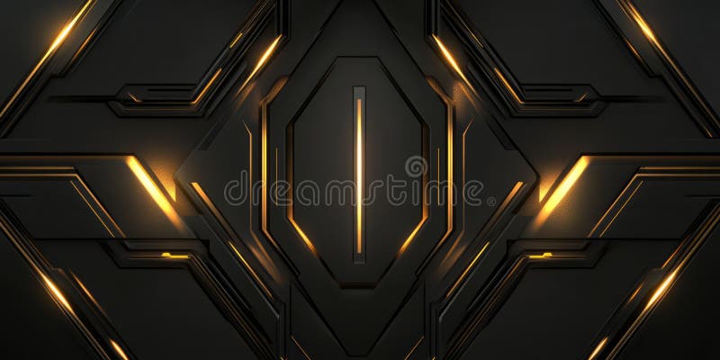 Luxury 3d Background Displaying Black Gold Geometric Pattern Sharp ...