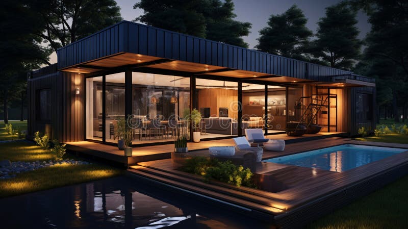 Luxury 3d Container Houses with Deck, Ready for Sale, AI Generated ...