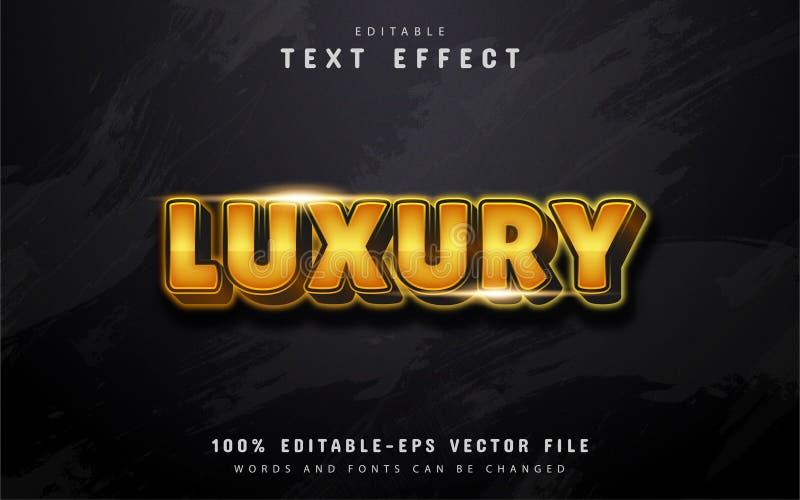 Luxury 3d Text Effect Editable Stock Vector - Illustration of luxury ...