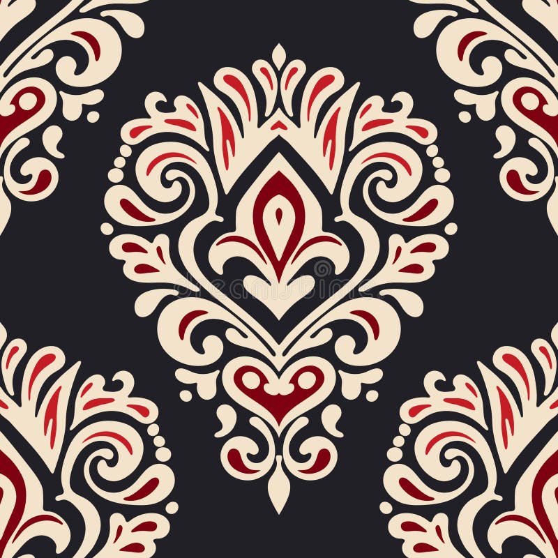 Luxury Damask Seamless Tiled Motif Vector Pattern Stock Vector ...