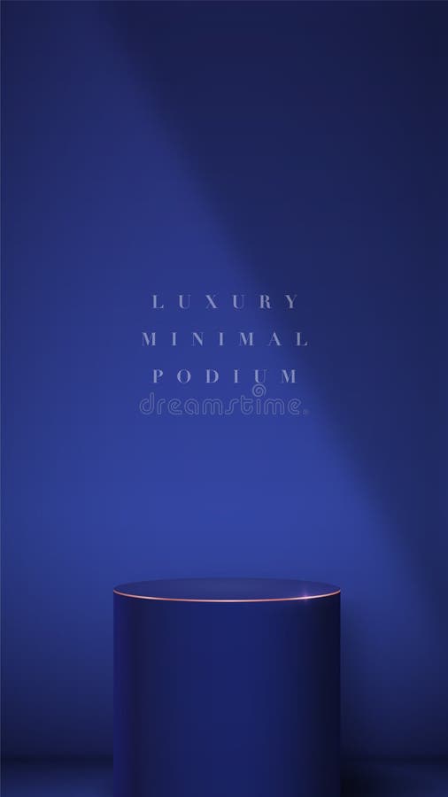 Luxury dark blue podium stock vector. Illustration of light - 310756726