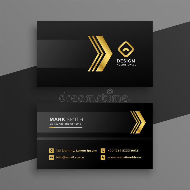 Luxury Dark Business Card Design Stock Vector - Illustration of dark ...