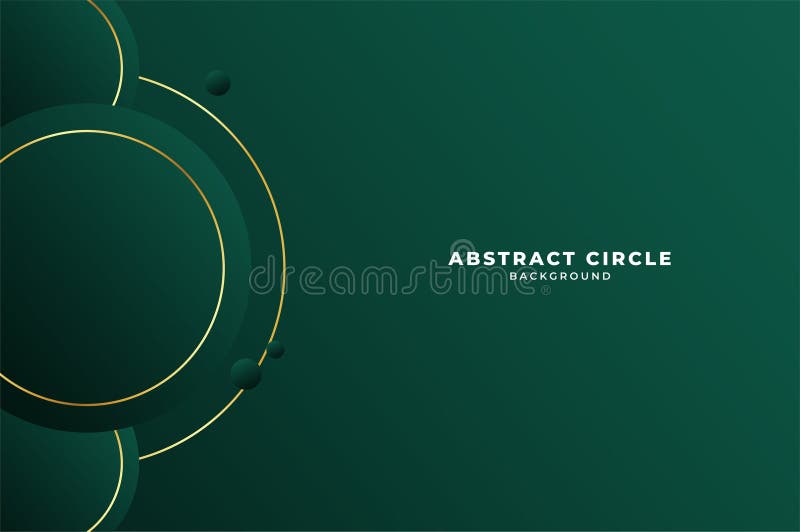 Luxury Dark Green Circle Shape Background with Gold Line and Planetary ...