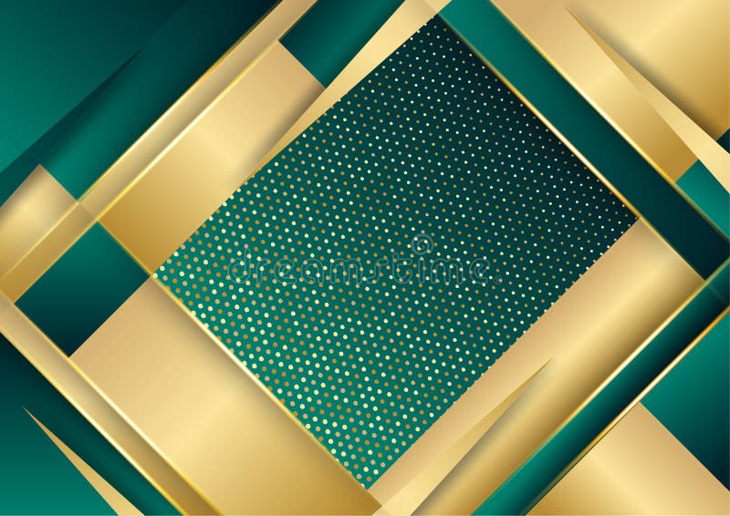 Luxury Dark Green And Gold Abstract Background Stock Illustration