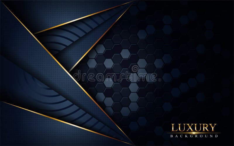 Luxury Dark Navy Background with Golden Lines Composition. Graphic ...