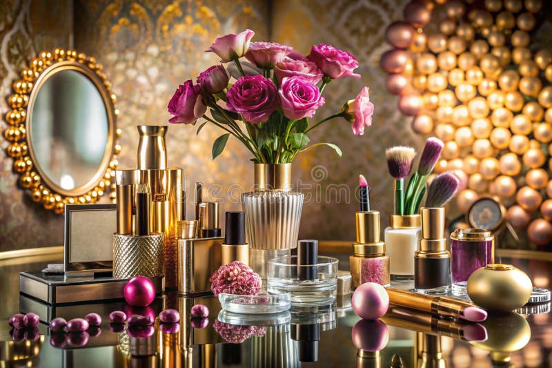 Luxury Decor Cosmetics Interior Stock Illustration - Illustration of ...