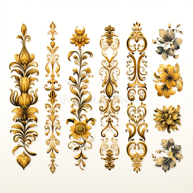 Luxury Decorated Border Pattern Set, Pattern for Frame Border ...