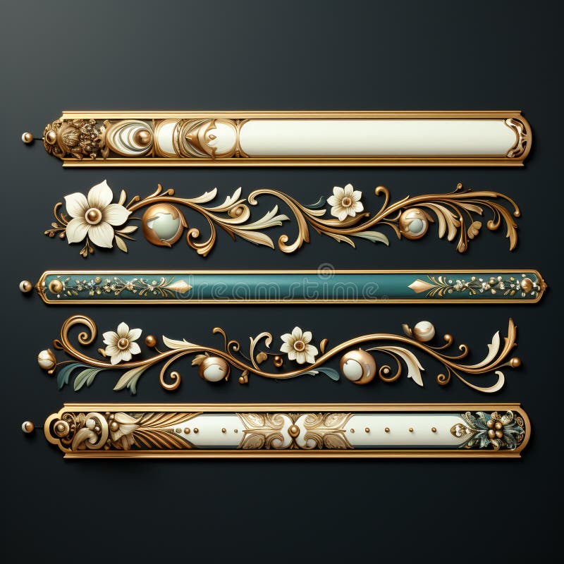 Luxury Decorated Border Pattern Set, Pattern for Frame Border ...