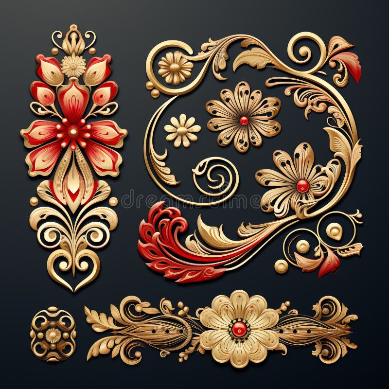 Luxury Decorated Border Pattern Set, Pattern for Frame Border ...