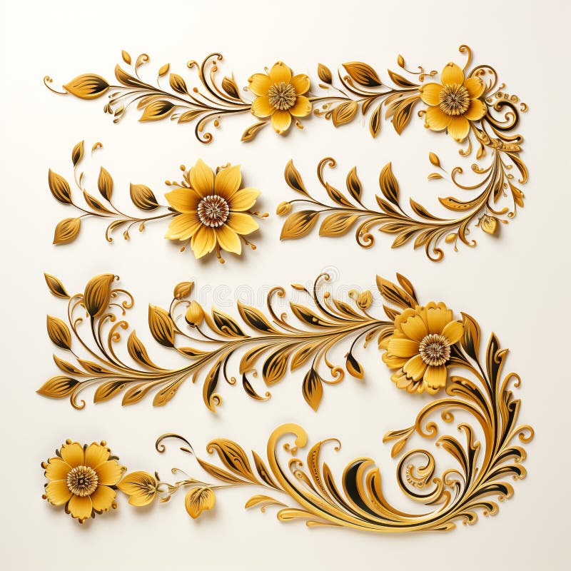 Luxury Decorated Border Pattern Set, Pattern for Frame Border ...