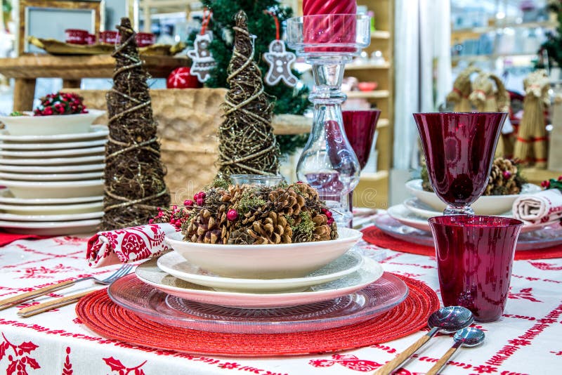 Luxury decorated table stock photo. Image of glasses - 64917108