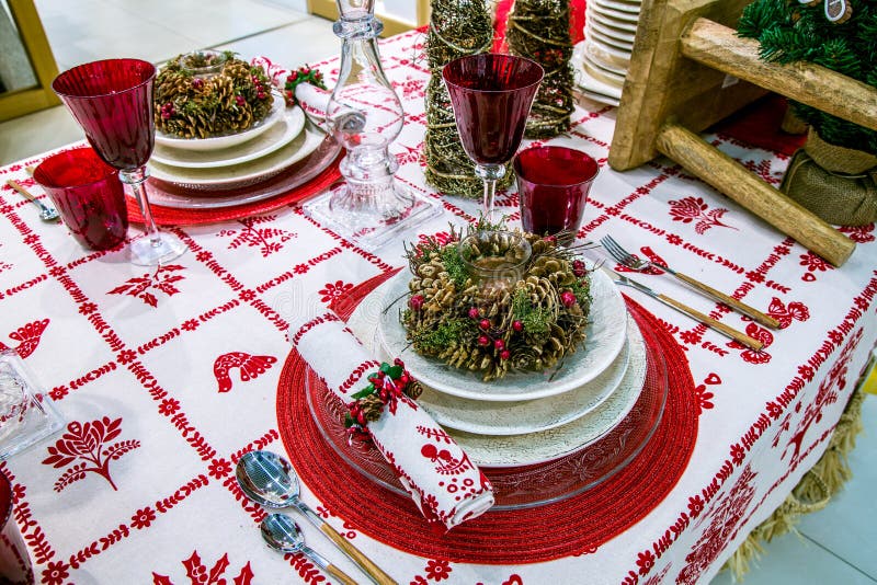 Luxury decorated table stock image. Image of fine, service - 64917267