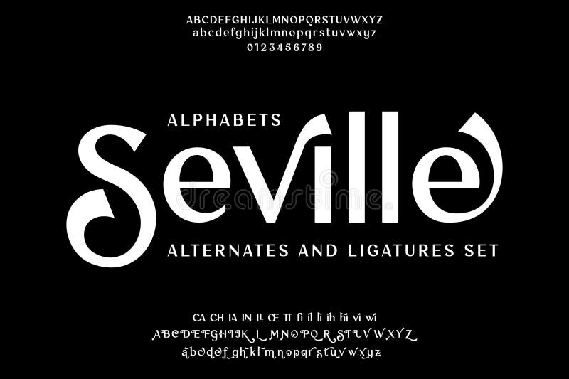 Luxury Decorative Alphabet Font Vector with Alternate and Ligature ...