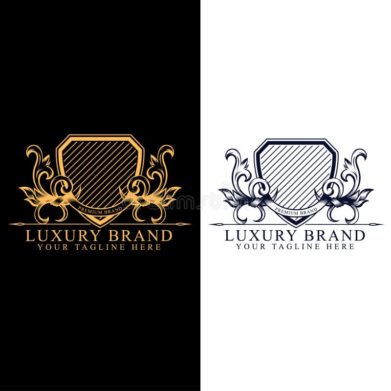 Luxury Decorative Golden Frame. Elegant Curl Floral Ornament Stock ...