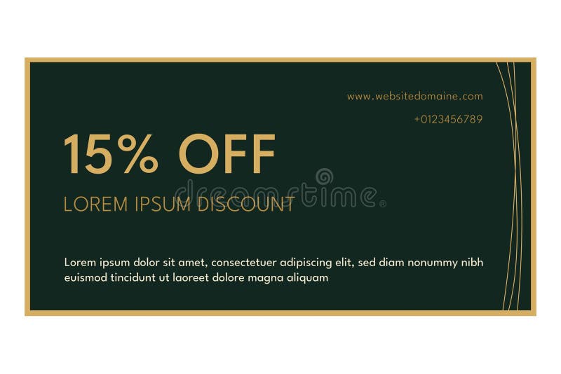 Luxury Deep Green Discount Voucher Template Stock Vector - Illustration ...
