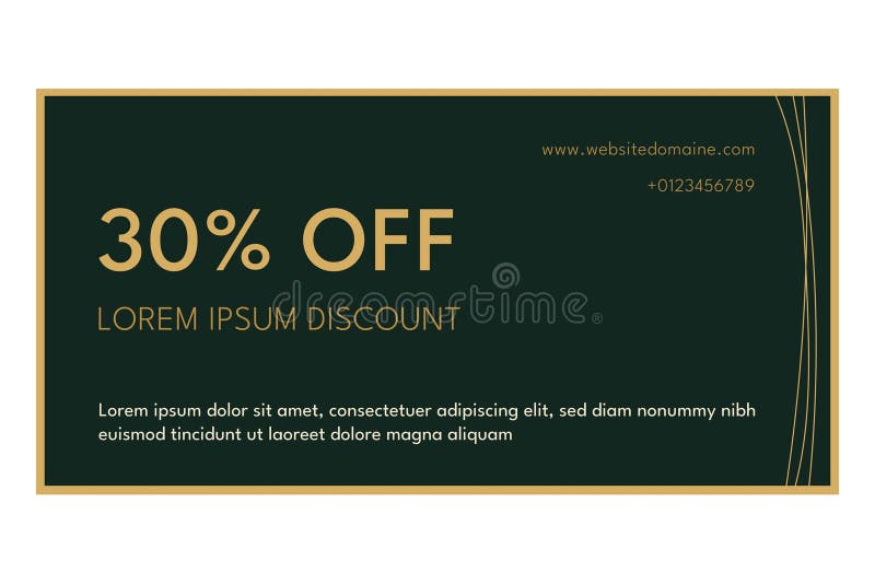 Luxury Deep Green Discount Voucher Template Stock Vector - Illustration ...