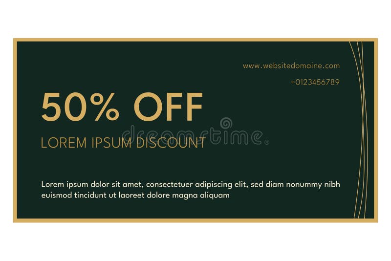 Luxury Deep Green Discount Voucher Template Stock Vector - Illustration ...