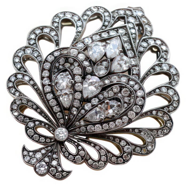 Luxury Diamond Broach with Nice Pattern Isolated on White Created with ...