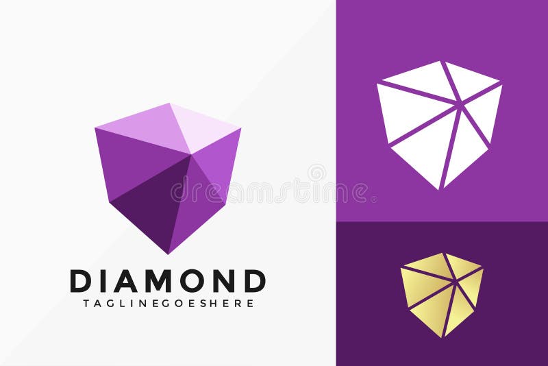 Luxury Diamond Crystal Logo Vector Design. Abstract Emblem, Designs ...