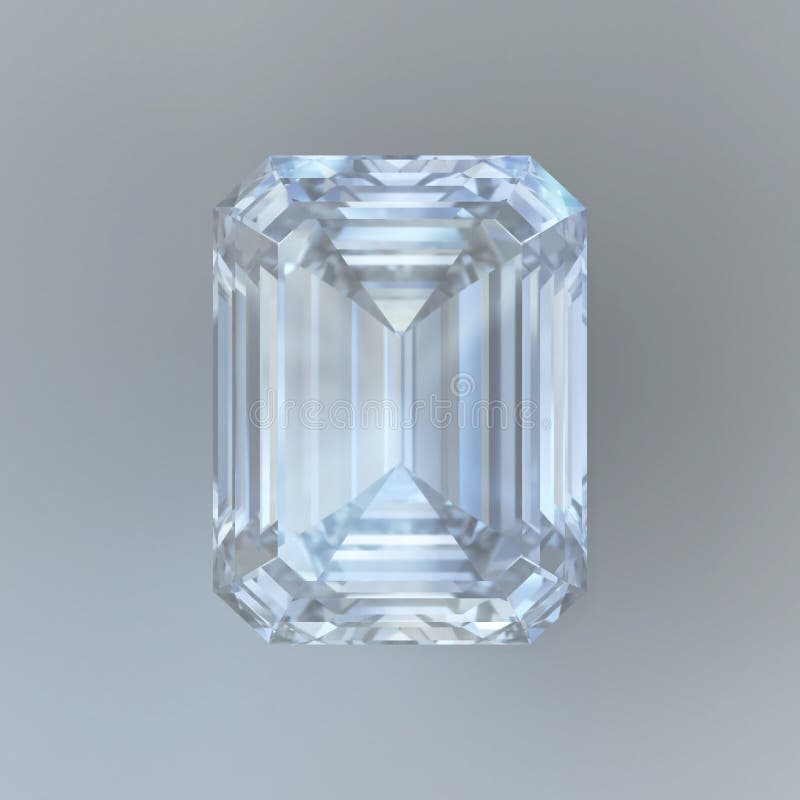 Luxury Diamond Emerald Cut Top View Stock Photo - Image of shine ...