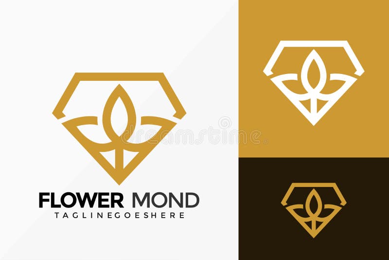 Luxury Diamond Flower Logo Vector Design. Abstract Emblem, Designs ...