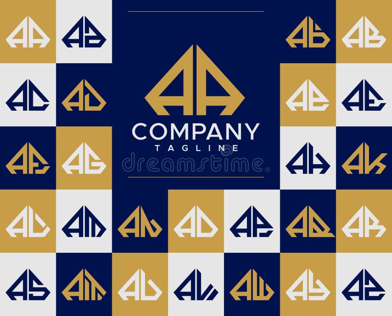 Luxury Diamond Letter AA a Logo Design Set. Abstract Jewelry a Initial ...