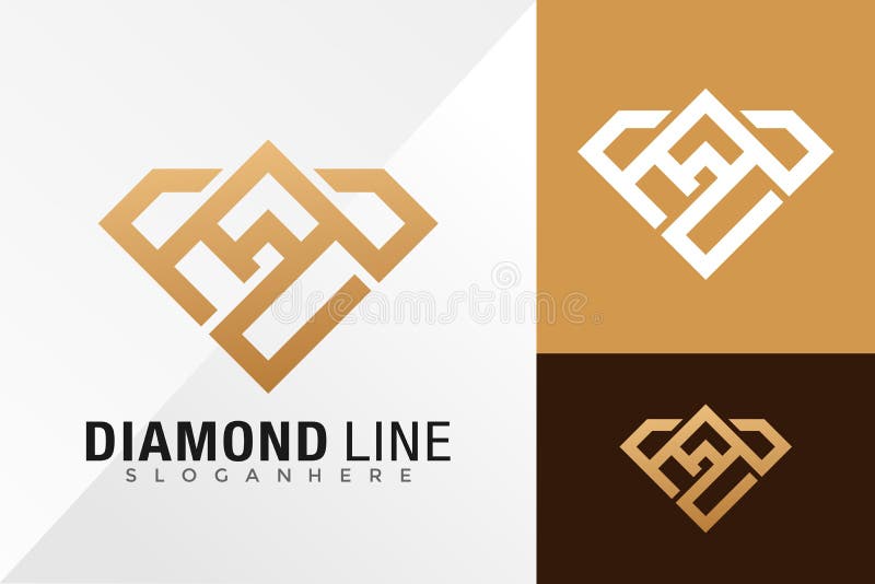 Luxury Diamond Line Logo Design Vector Illustration Template Stock ...