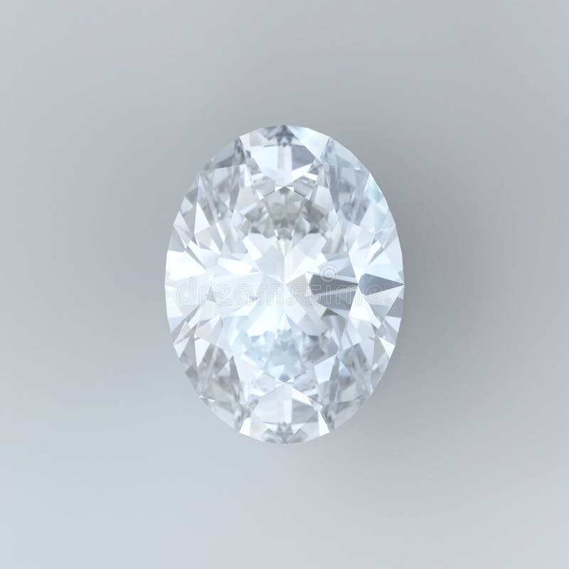 Luxury Diamond Oval Cut Top View Stock Image - Image of white, facet ...