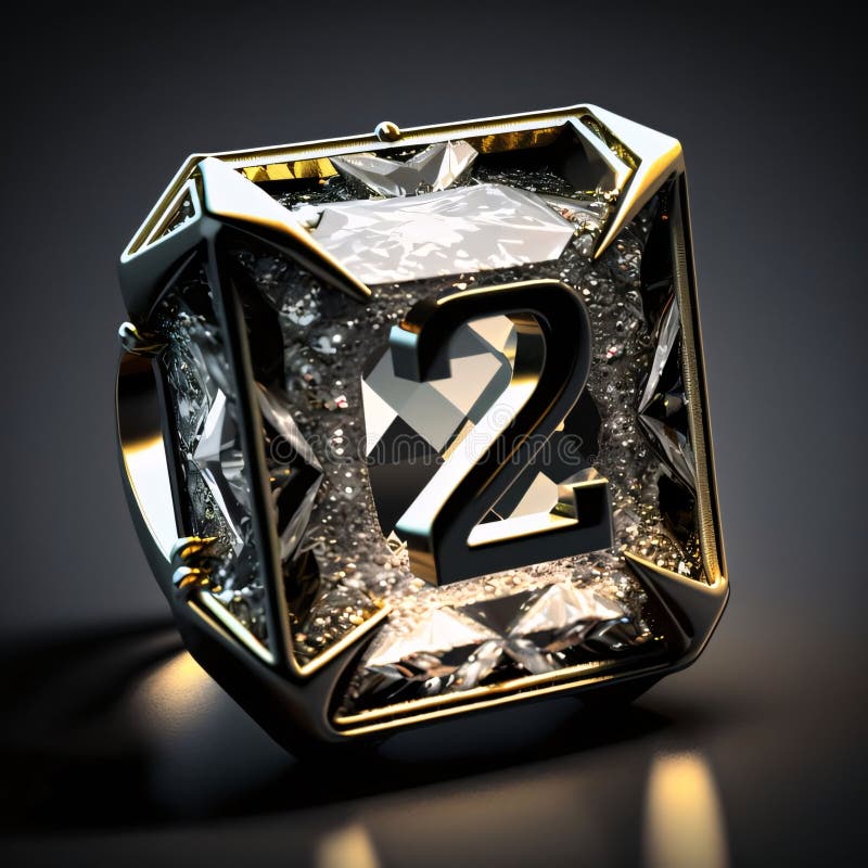 Luxury Diamond Ring on Black Background. 3d Render Illustration Stock Illustration ...