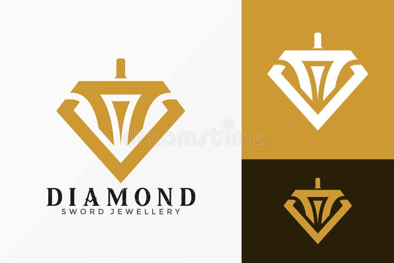 Luxury Diamond Sword Jewelley Logo Vector Design. Abstract Emblem ...