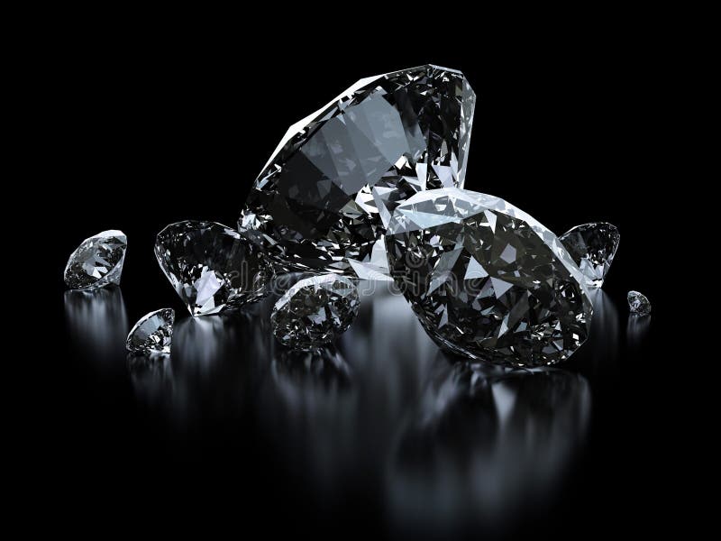 Luxury Diamonds On Black Background Stock Illustration Illustration