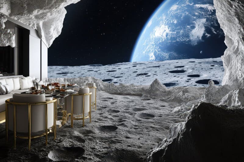 Dining Experience Moon View Earth Background Stock Photos - Free ...