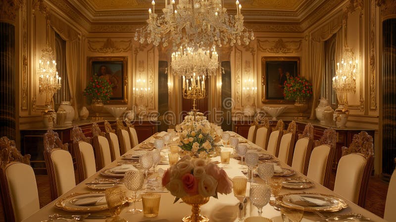 Luxury Dinner in the Restaurant Stock Image - Image of mansion ...