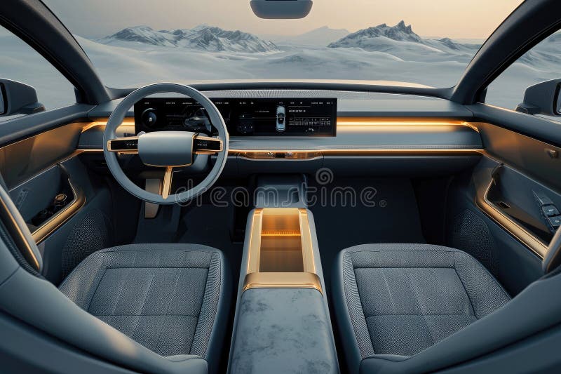 Luxury Drives: Subtle Hues in Car Interior Design. Stock Illustration ...